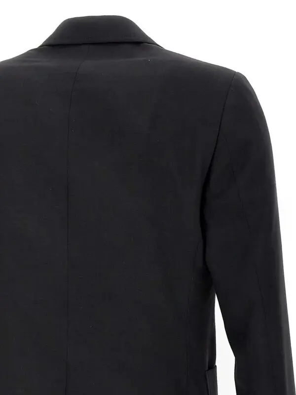 LARDINI Peak-lapel Wool Blazer - Black