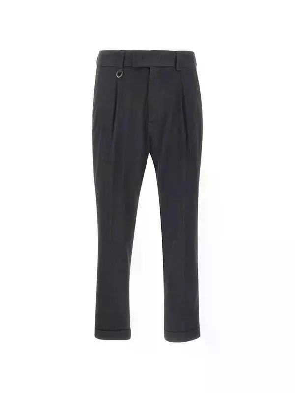 PAOLO PECORA Pleated Turned-up Trousers - Grey