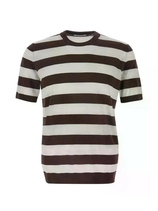 KANGRA Horizontal-stripe T-shirt - Brown