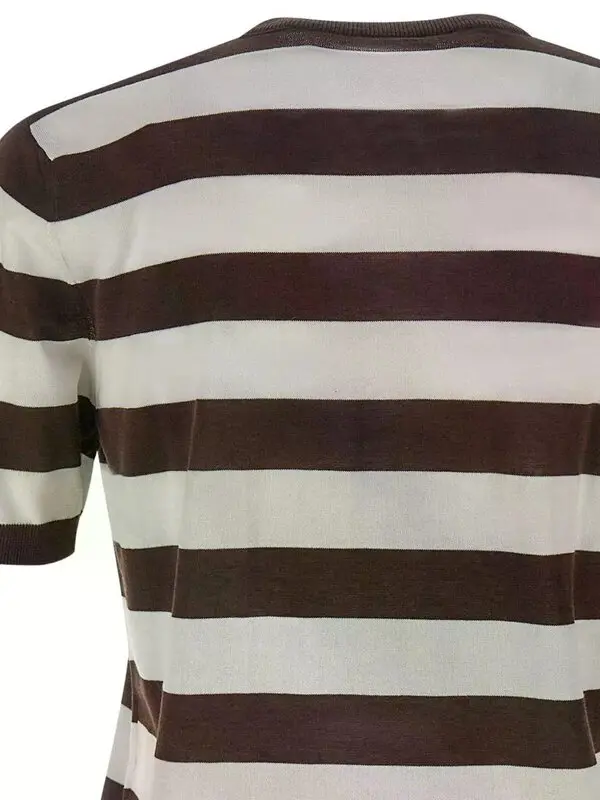 KANGRA Horizontal-stripe T-shirt - Brown
