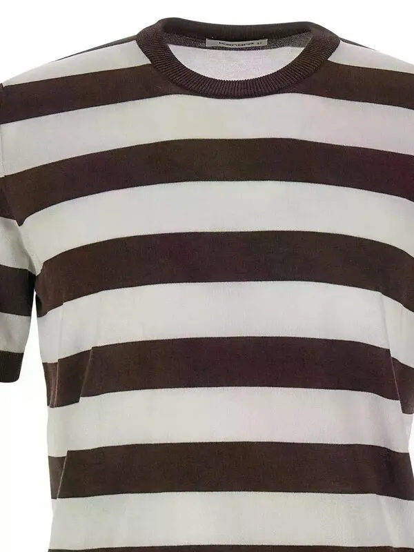 KANGRA Horizontal-stripe T-shirt - Brown