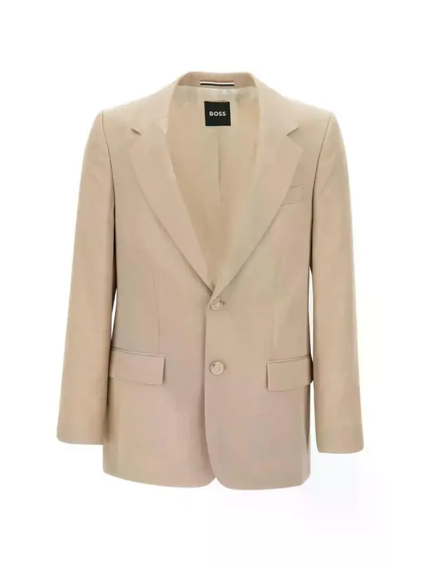 BOSS Single-breasted Twill Blazer - Neutrals