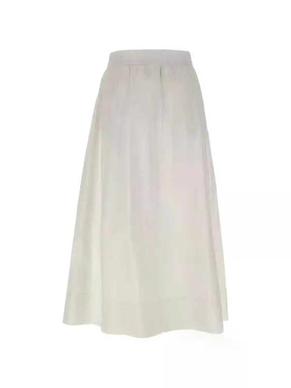 KAOS Palm-tree Embroidered Flared Skirt - Neutrals