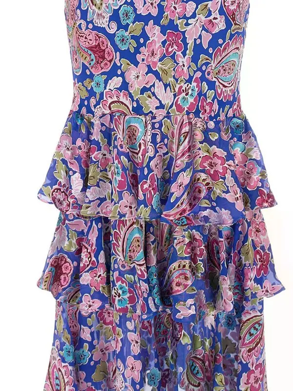 Rixo Amelle Ruffled Tiered Dress - Blue
