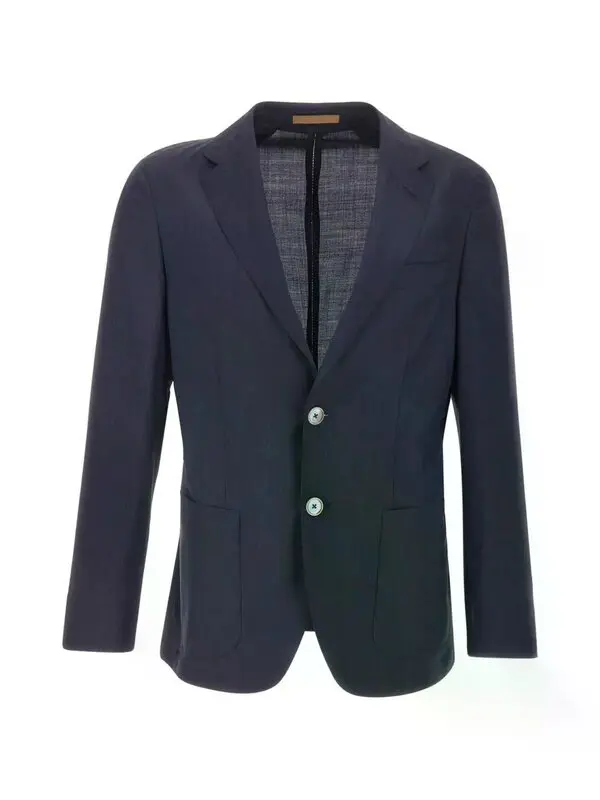 BOSS Single-breasted Seersucker Blazer - Blue