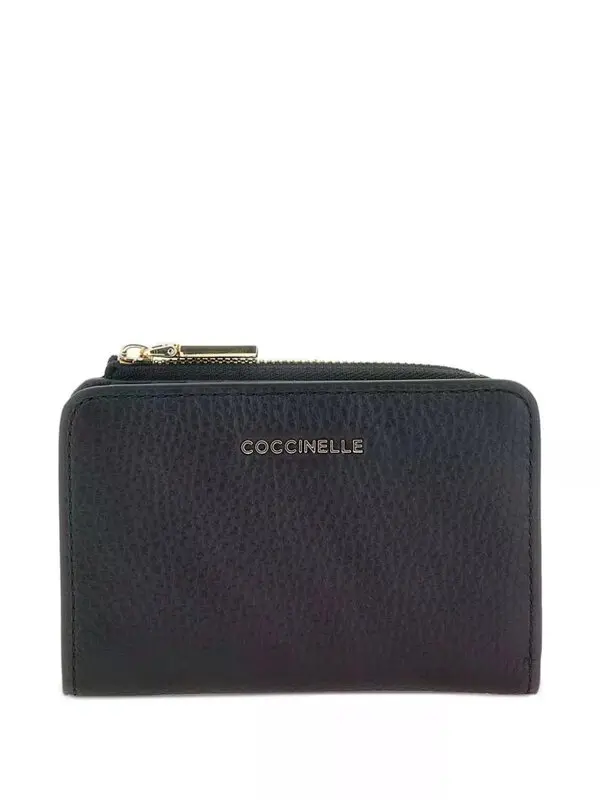 COCCINELLE Metallic Soft Hammered Leather Wallet - Black