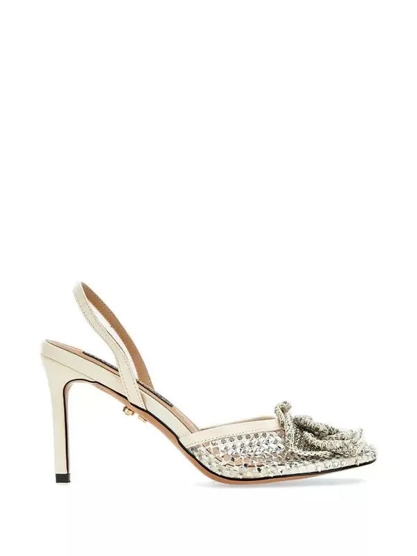 TWENTY FOURHAITCH Benirras Rhinestone-embellished Mesh Pumps - Neutrals