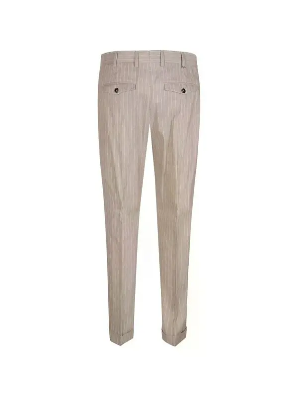 PT TORINO Pinstripe-print Pleated Trousers - Neutrals