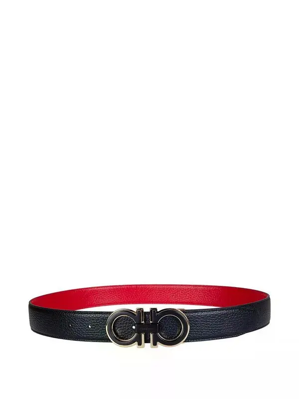 FERRAGAMO Gancini Reversible Belt - Black