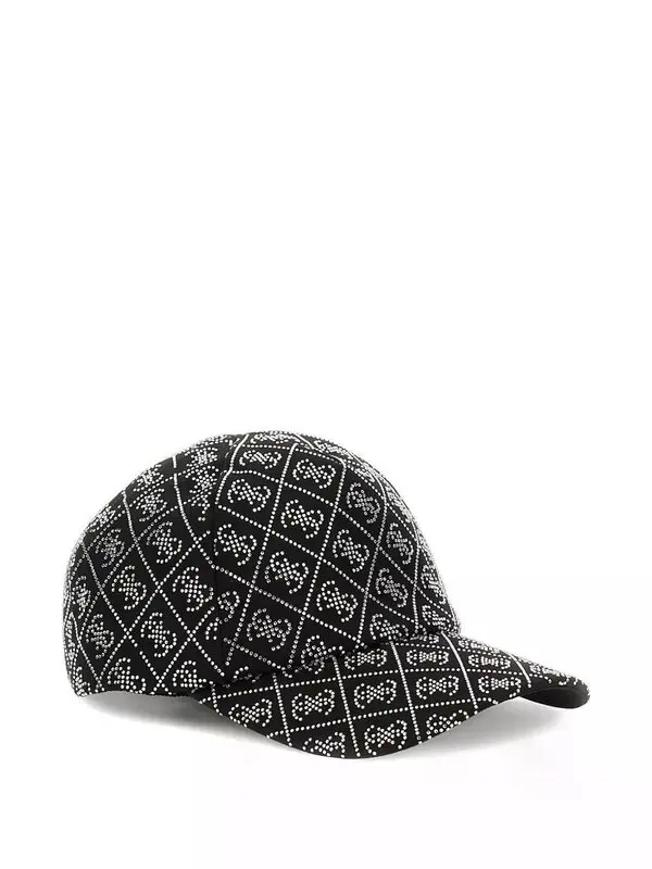Guess Rhinestone-embellished Logo-pattern Cap - Black