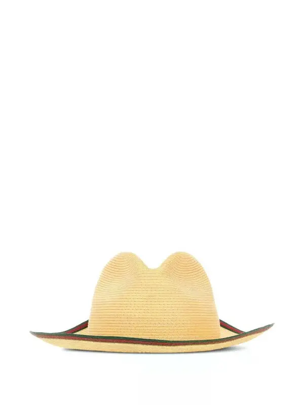 Gucci Web Detail Raffia Sun Hat