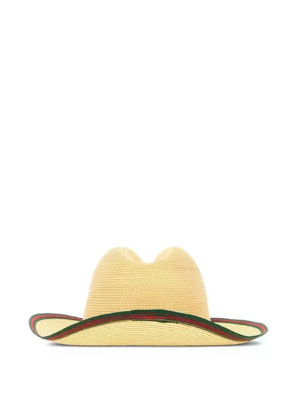 Gucci Web Detail Raffia Sun Hat