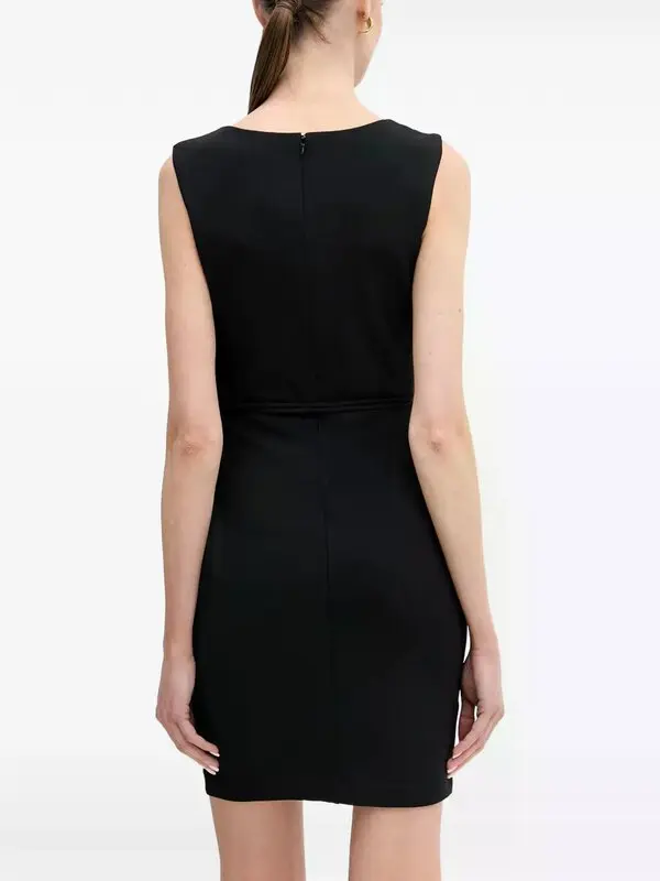 Guess Belted Square-neck Mini Dress - Black