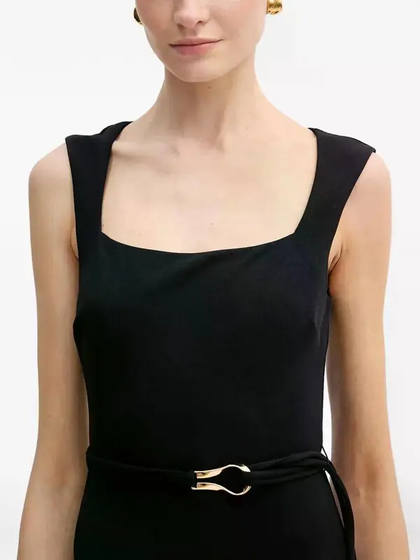 Guess Belted Square-neck Mini Dress - Black
