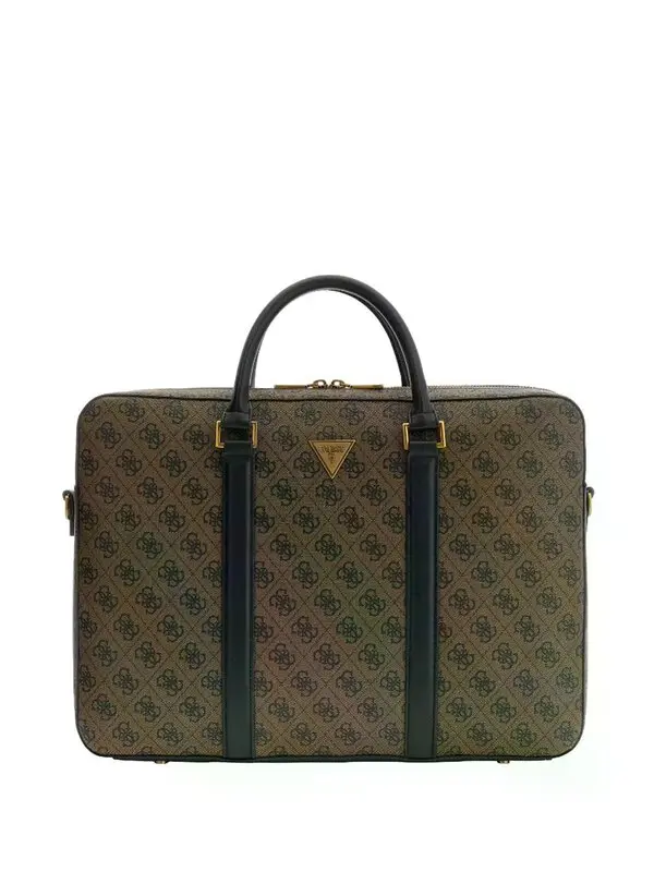 Guess Milano Monogram Laptop Bag - Brown