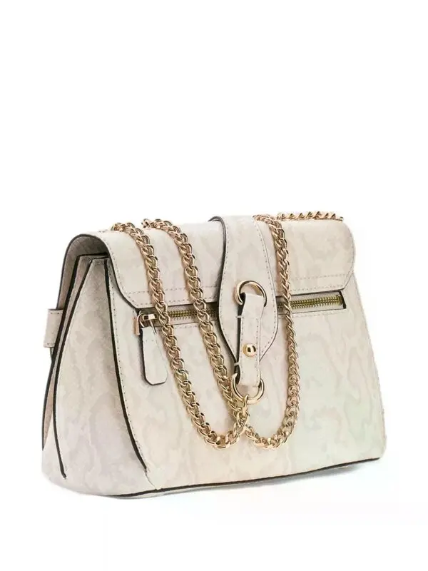 Guess Serenova Snakeskin-print Shoulder Bag - Bone Python
