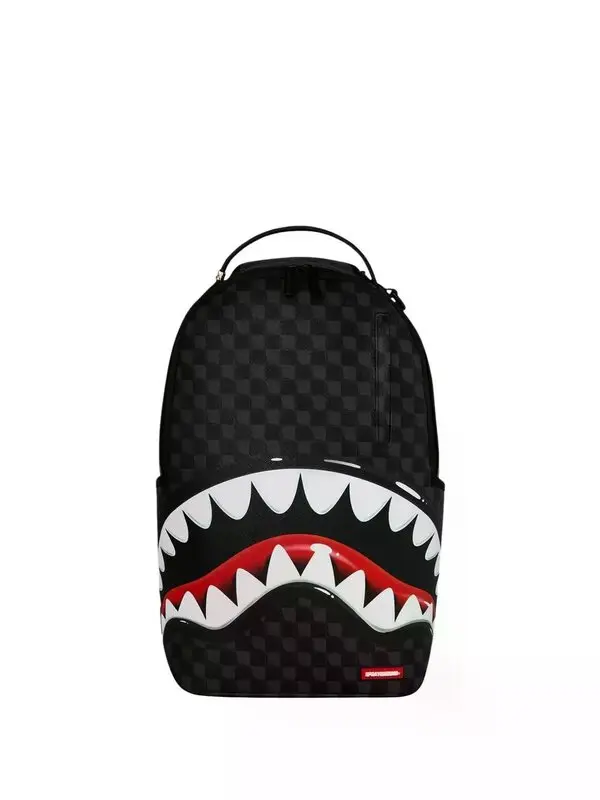SPRAYGROUND Checkered Shark-print Backpack - Black