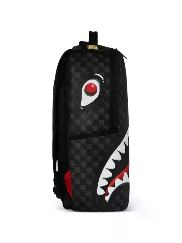 SPRAYGROUND Checkered Shark-print Backpack - Black
