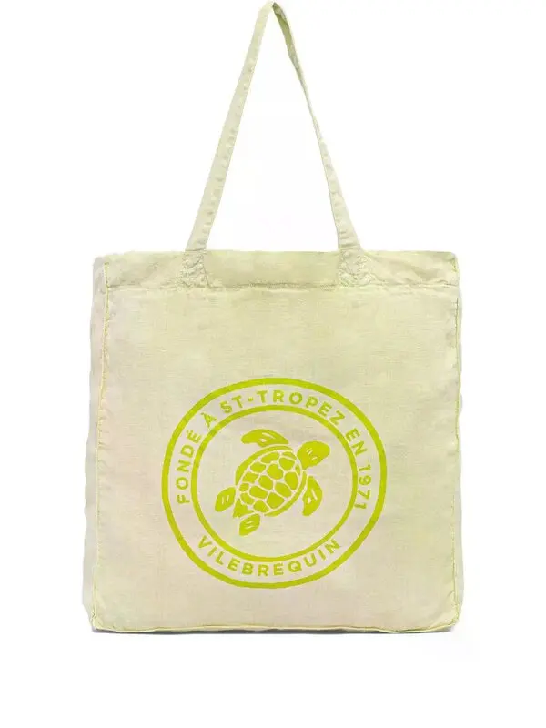Vilebrequin Turtle Print Linen Beach Bag