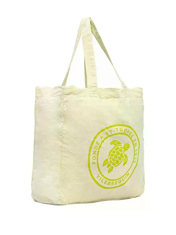 Vilebrequin Turtle Print Linen Beach Bag