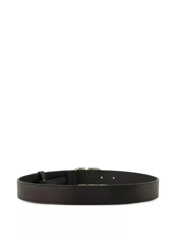Valentino Garavani Vlogo Signature Belt In Shiny Calfskin With Crystals