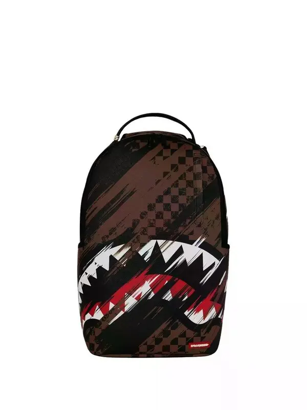 SPRAYGROUND Checkered Shark-print Backpack - Black