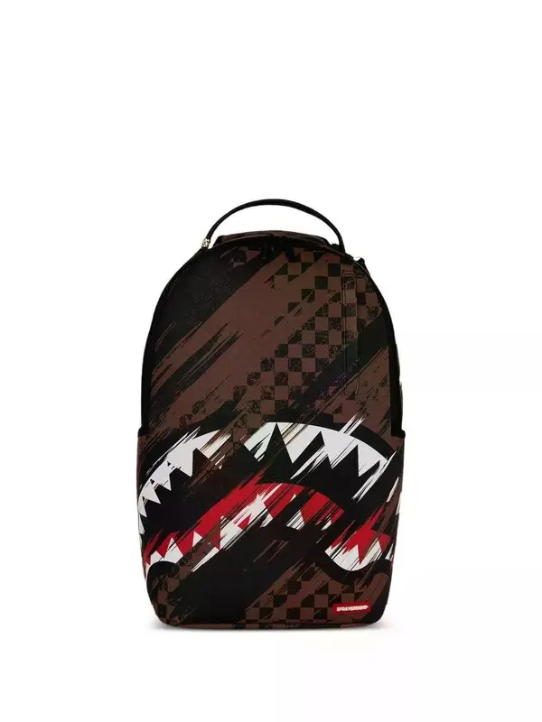 SPRAYGROUND Checkered Shark-print Backpack - Black