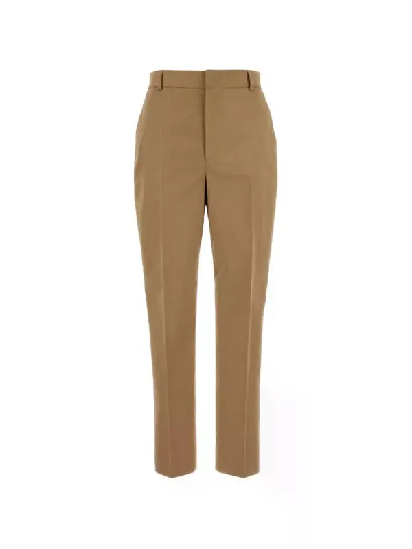 Moschino Pressed-crease Cotton Trousers - Neutrals