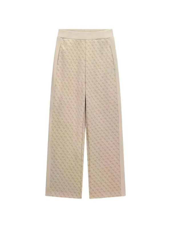Guess Logo Patterned Trousers - Neutrals