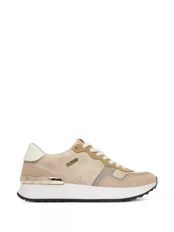 Guess Perforated Low Top Sneakers - Neutrals