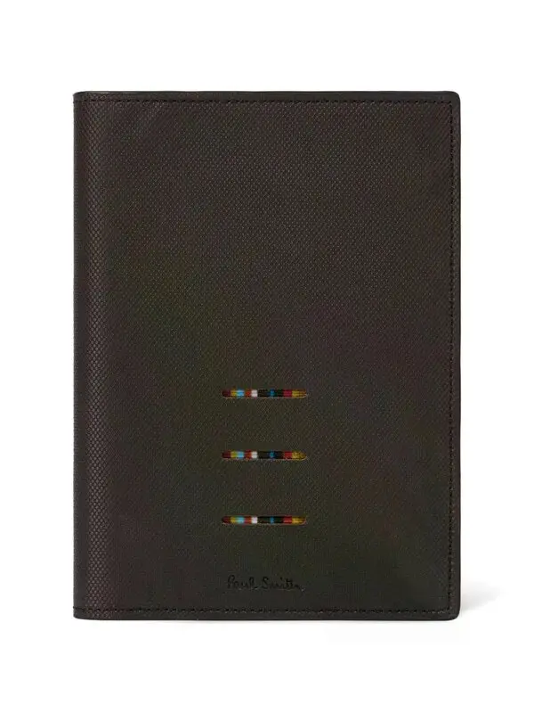 Paul Smith Signature Stripe Passport Cover - Brown