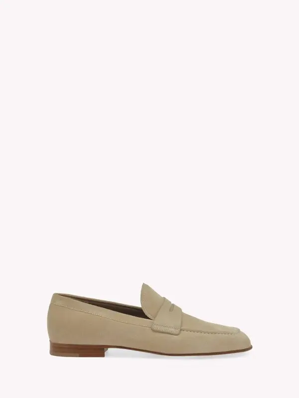 GIANVITO ROSSI Carlo Round-toe Loafers - Brown - Suede Leather