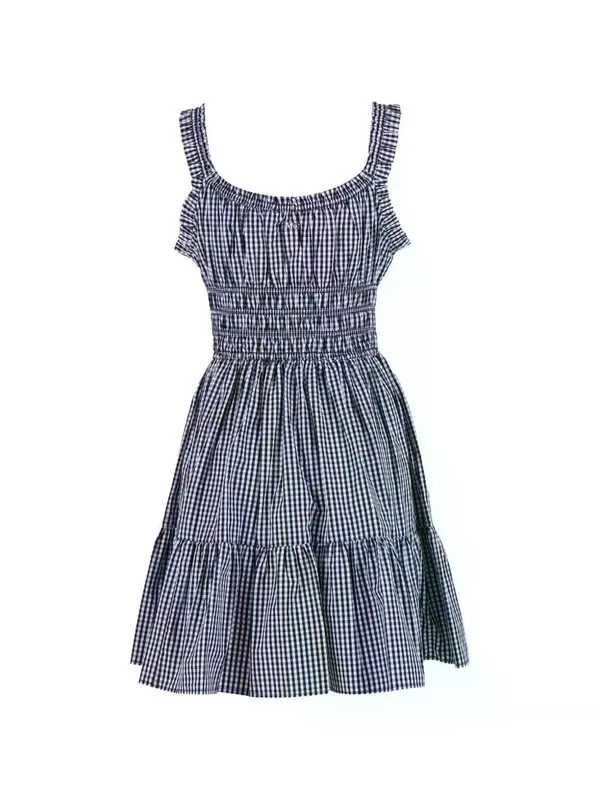 Michael Kors Gingham-check Smocked Mini Dress