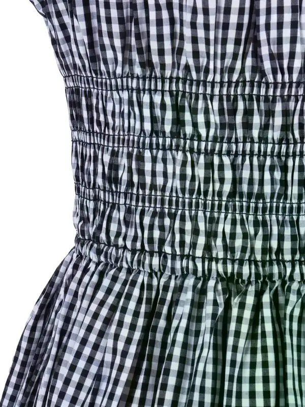 Michael Kors Gingham-check Smocked Mini Dress