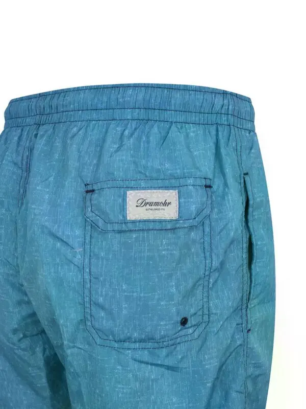 DRUMOHR Slub-texture Drawstring Shorts - Blue