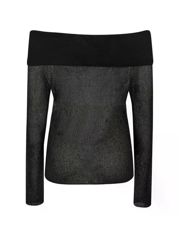 ROBERTO COLLINA Openwork Lace-effect Off-the-shoulder Sweater