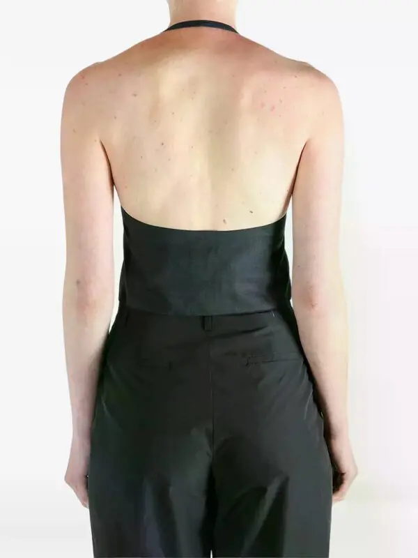 AMOMENTO Halterneck Button-up Top