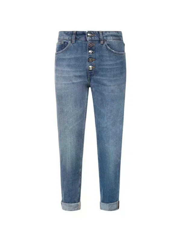 DONDUP Button-fly Whiskered Jeans - Blue