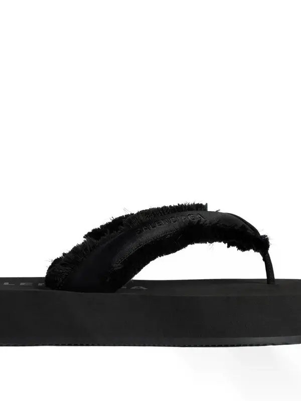 Balenciaga Jet Leg Frayed Flip-flops - Black