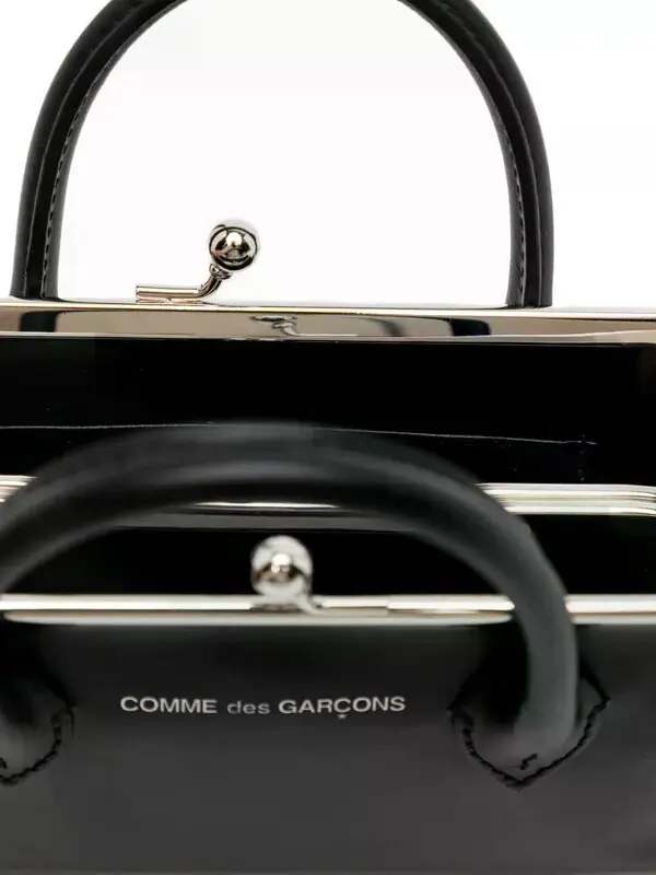 Comme Des Garçons Small Logo-print Handheld Bag - Black