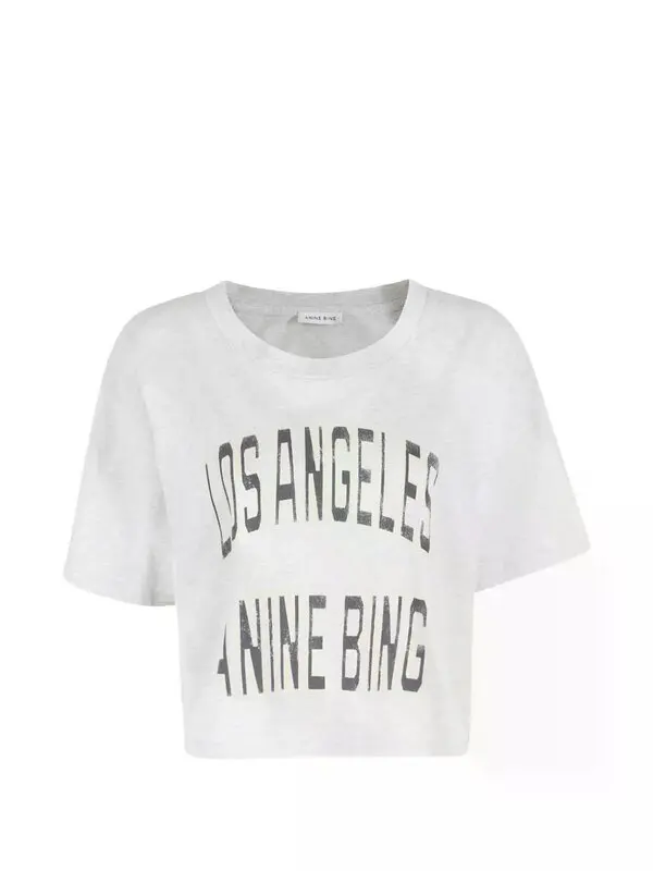 ANINE BING Johnny Cropped T-shirt - Grey