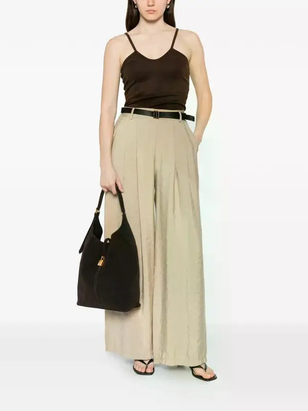PHILIA LOFT Belted Pleated Trousers