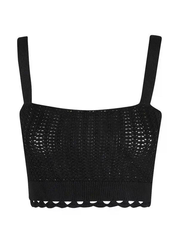 IRO PARIS Lyanne Crochet-knit Bralette Top - Black