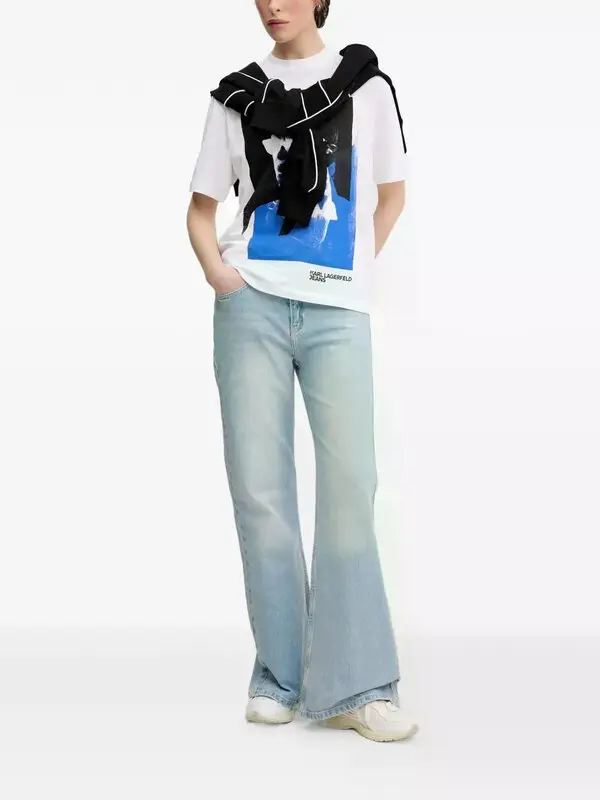 Karl Lagerfeld Graphic-print Logo-patch T-shirt