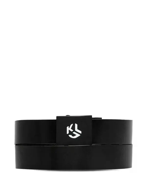 Karl Lagerfeld Logo-plaque Belt - Black
