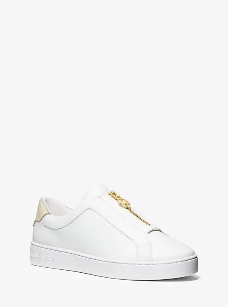 Michael Kors Keaton Leather Zip-up Sneaker - Gold