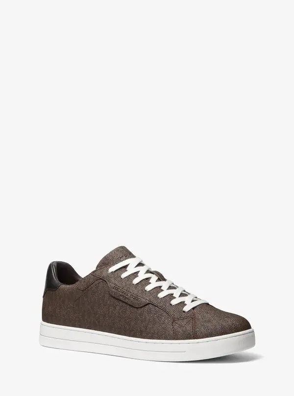 Michael Kors Keating Signature Logo Low Top Sneakers - Brown