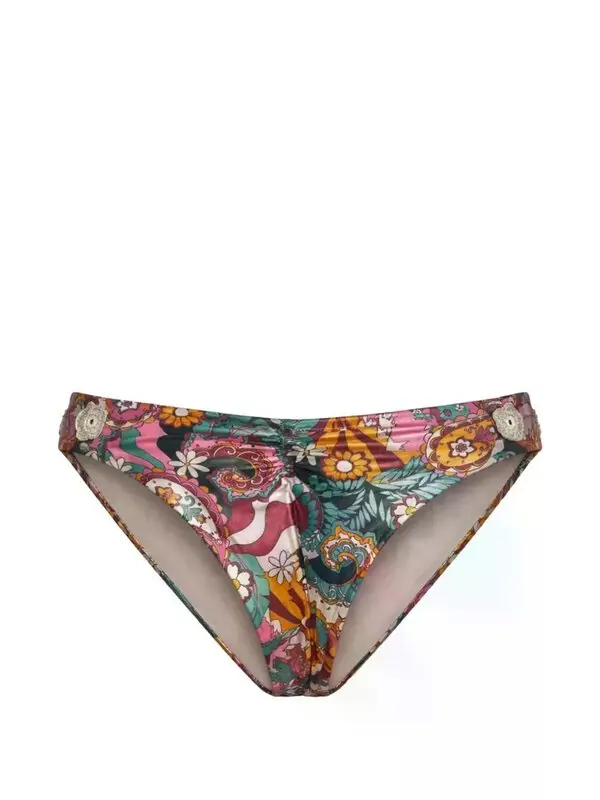 DEL MAAR Kaay Floral-print Bikini Bottoms - Green