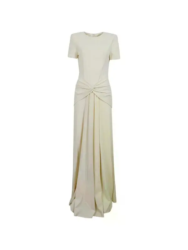 Roland Mouret Twist-detail Short-sleeve Gown - Neutrals
