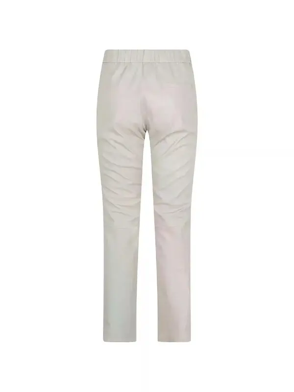 ENES Elasticated-waistband Leather Trousers - Neutrals